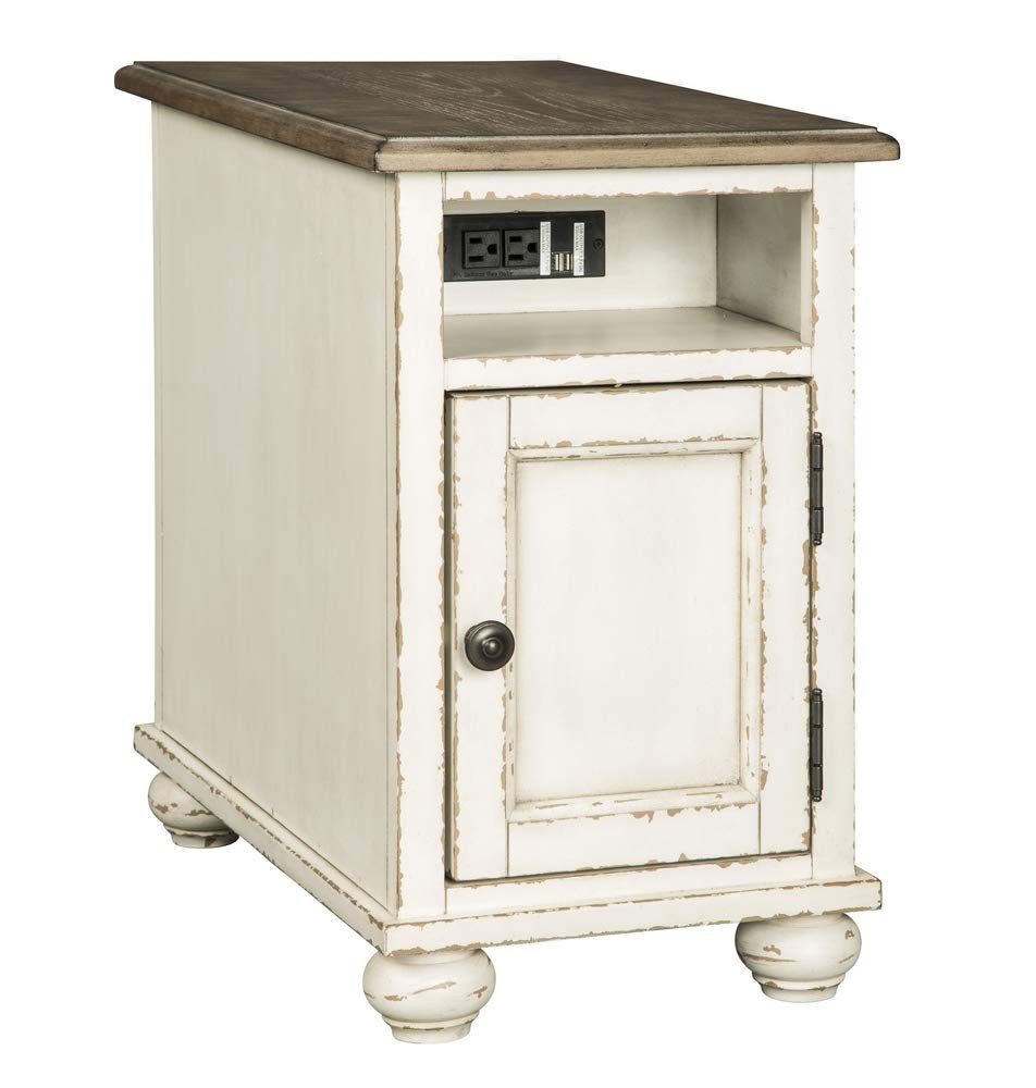Signature Design by Ashley Realyn Chair Side End Table White/Brown
