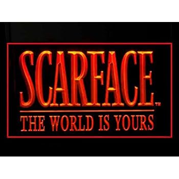 Amazon.com: Scarface The World is Yours LED Neon Sign Man Cave C111-R ...