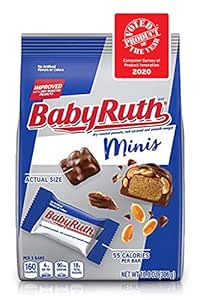 Amazon.com : Baby Ruth Mini Milk Chocolate Candy Bars, Bulk Ferrero ...