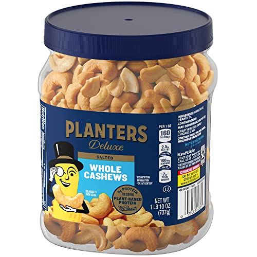 PLANTERS Fancy Whole Cashews with Sea Salt, 26 Ounces ( Pack of 1) Resealable Jar - Made with ...