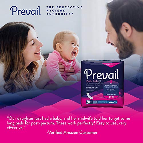 Prevail Incontinence Bladder Control Pads, Moderate Absorbency, Long ...