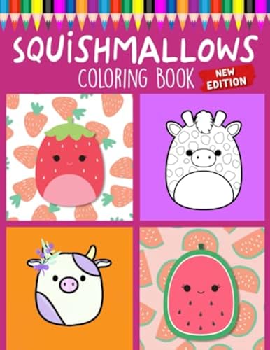 Squish Mallows Coloring Book For Kids: New Edition High-Quality Fun ...
