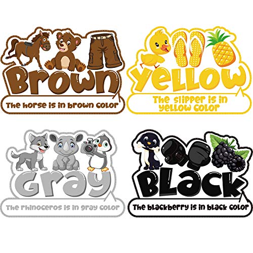 11 Pieces Color Cutouts Color Poster Fruit Animal Vegetable Word Color ...