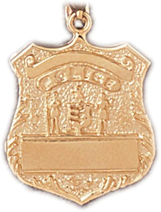 Amazon.com: 14k Yellow Gold Police Officer Badge Pendant: Jewelry