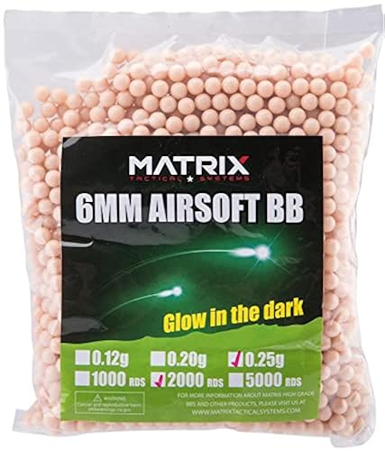 Evike Matrix Match Grade 6mm Glow-in-The-Dark Airsoft Tracer BB (Model: 0.20g Red 2000rds ...