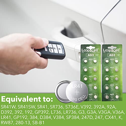 LOOPACELL LR41 AG3 392 384 192 Battery - 1.5V Button Coin Cell Batteries (Pack of 20) | Pricepulse