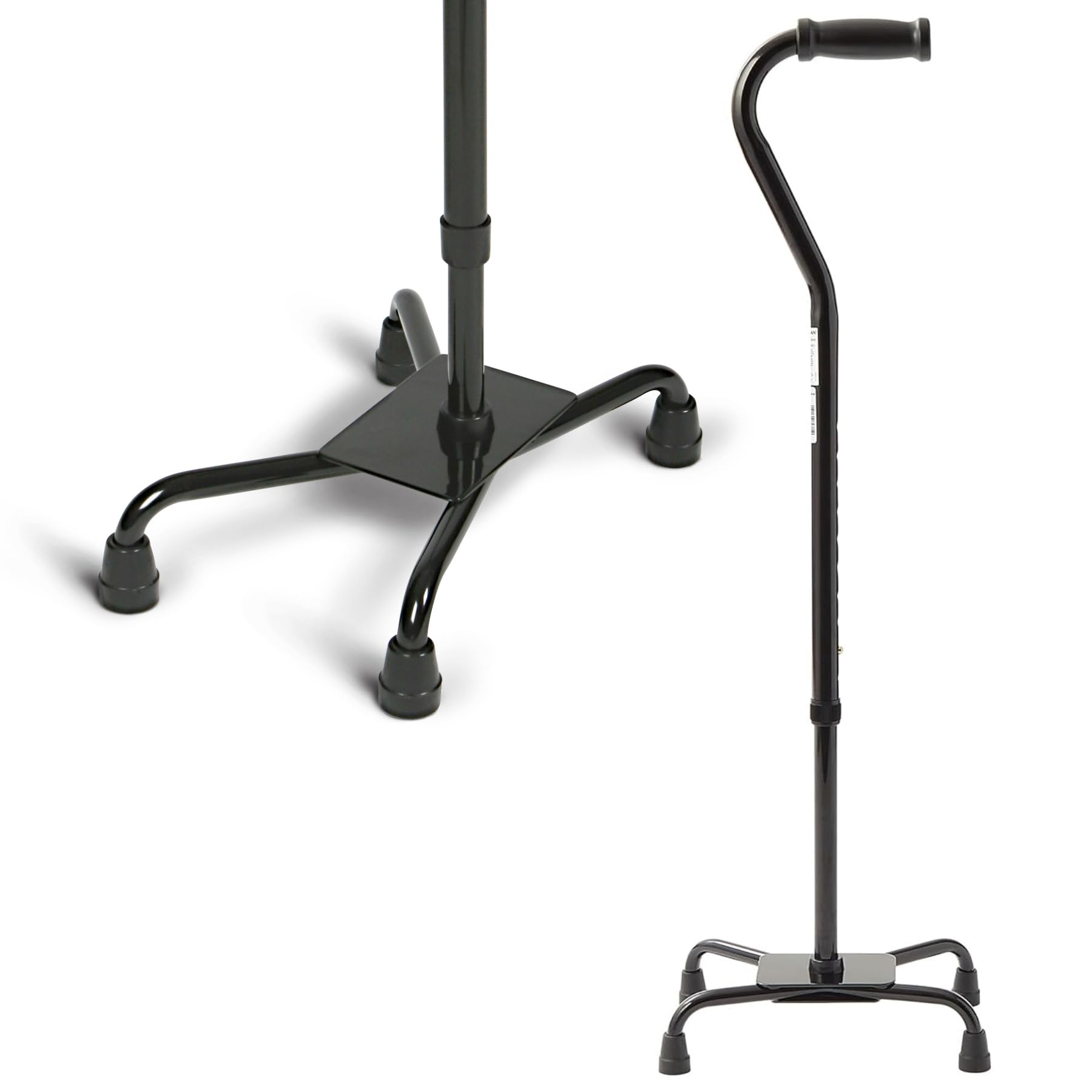 Medline Aluminum Quad Cane with Large Base for Balance, Knee Injuries ...