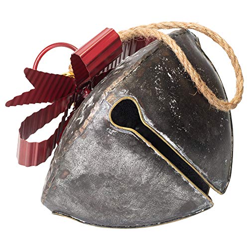 Napco Imports Extra Large Bell with Bow 9 x 9 Inch Metal Decorative ...