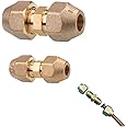 2Pieces Copper Pipe Extension Joint Connectors for Air Conditioning Pipe Coupling Adapters with ...
