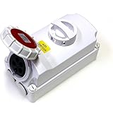 32 amp switched interlock 5 pin socket 380V - 415V IP67 3P+N+E ...