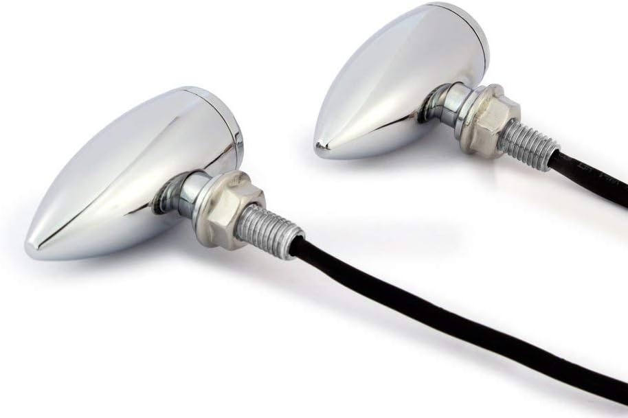 Small Chrome LED Motorbike Indicators Bullet Style Aluminium – BigaMart