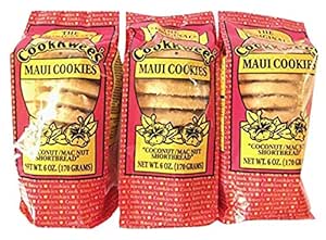 Amazon.com : The Original Maui CookKwees Hawaii Cookies 3 Pack- 6 oz ...