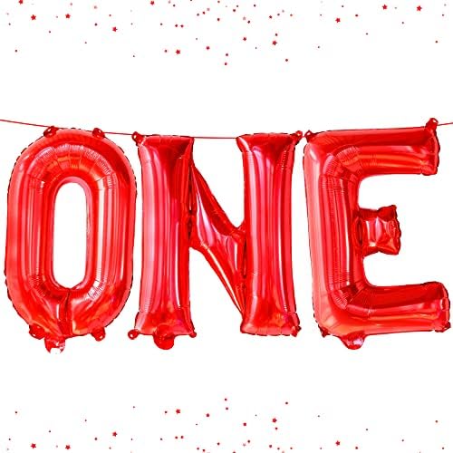 KatchOn, Red One Balloon for First Birthday - 16 Inch | Berry First ...