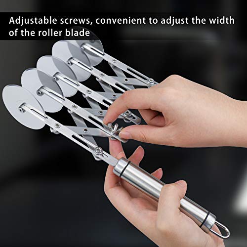 5 Wheel Pastry Cutter Stainless Pizza Slicer Multi-Round Dough Cutter ...