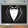 Amazon.com : EMTOBT 7x5FT Gentleman Backdrop Black Tuxedo Backdrop for ...