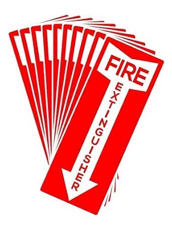 Fire Extinguisher Stickers, 4.25" x 11", 10 Pack, Durable, Self ...