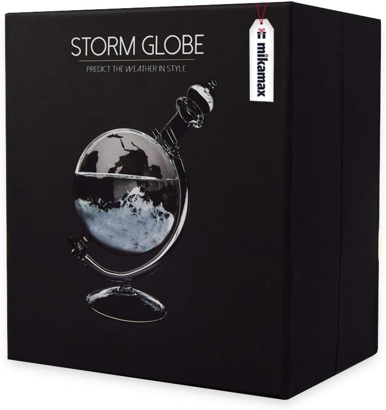 Mikamax Large Glass Storm Globe – Crystal Barometer Home / Office ...