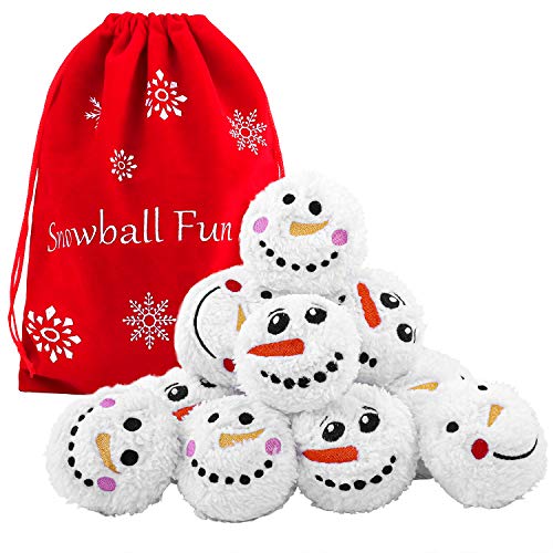Aneco 12 Pack Snowball Fight Snowball Fun Set Plush Snowmen Balls with ...