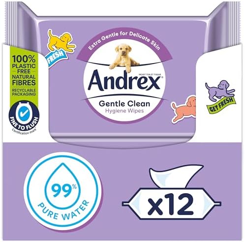 Andrex Gentle Clean Moist Toilet Tissue - Fine to Flush - Hygiene Wipes ...