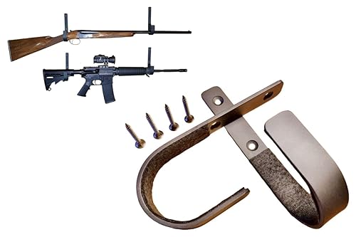 Gun Rack Wall Hook Rifle Hanger Steel Heavy Duty (Black Finish) Shotgun ...