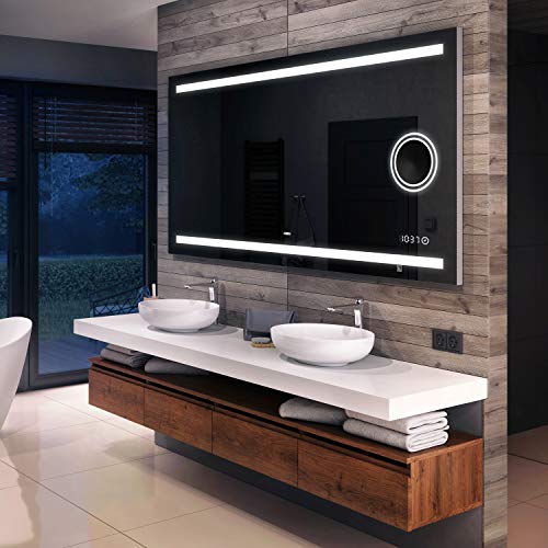 ARTFORMA Bathroom LED Lighted Mirror (59 x 31 inch) Illuminated Backlit Vanity Mirror | Dimmable ...