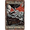Amazon.com: Creative Tin Sign Skeleton Auto Racing Funny Novelty Metal ...