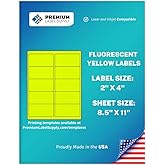 Amazon.com : Premium Label Supply Bright Neon Color Fluorescent ...
