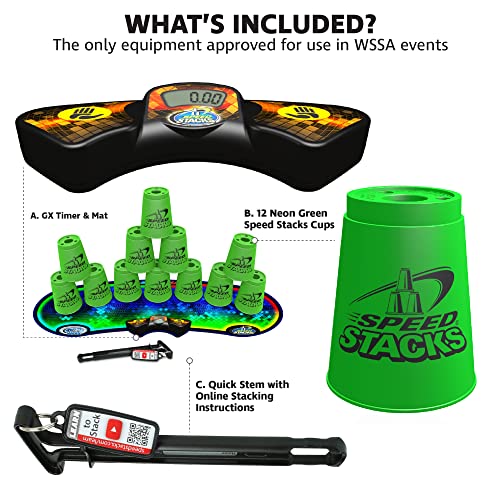 Speed Stacks | Sport Stacking Competitor, Neon Green - 12 Cups, Holding ...