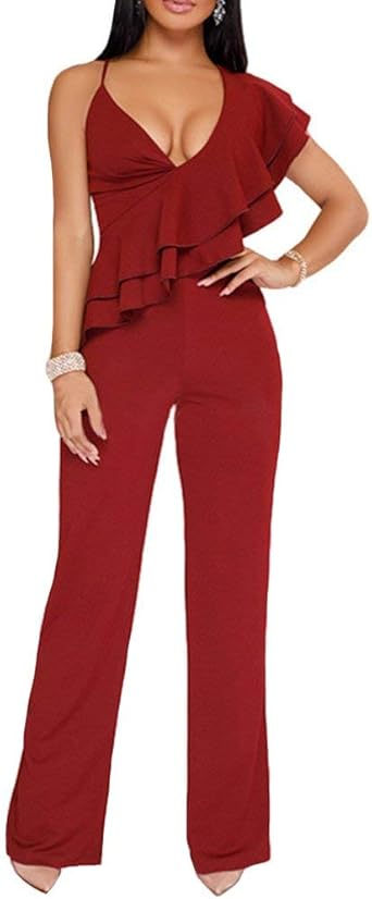 Monos Mujer Largos Ancha Pierna Formal Fiesta Elegantes Traje Pantalón ...