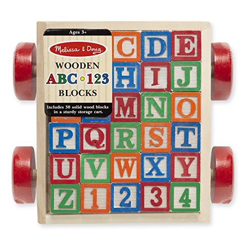 Buy Solid Wood ABC Blocks in Cart - Classic Carved Toy with Wheels ...