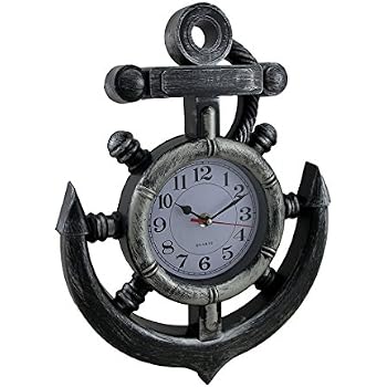 Amazon.com: Nautical Anchor Design Wall Clock: Home & Kitchen