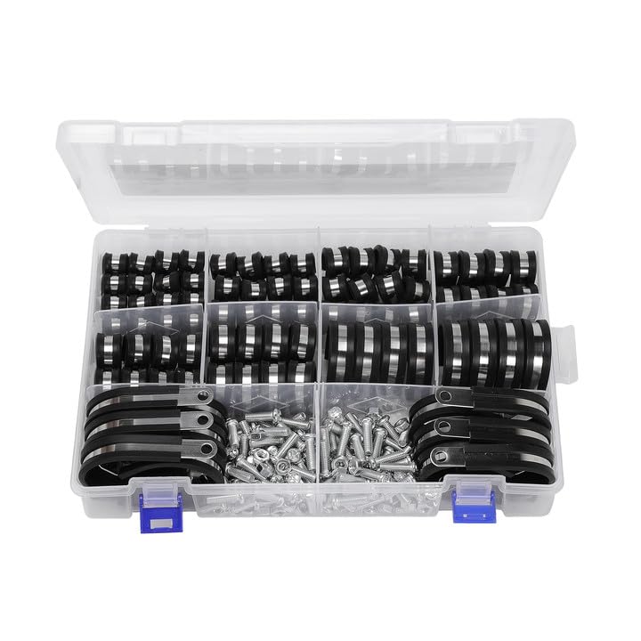 Nayciiy 110 Pcs Stainless Steel Cable Clamp Assortment Kit Stainless ...