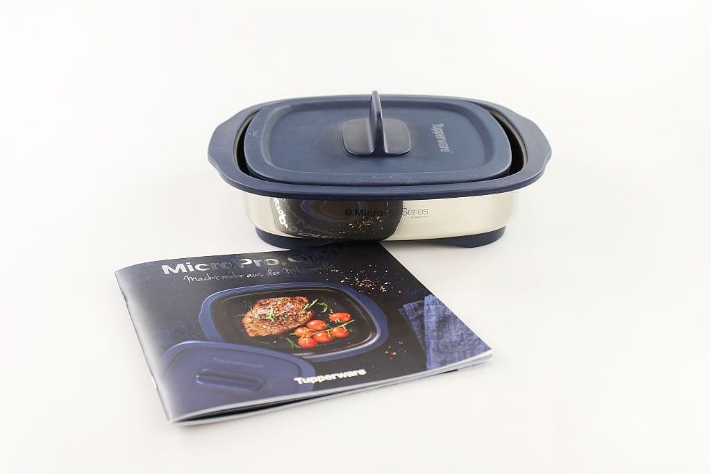TUPPERWARE MicroPro Grill dark blue Grilling in the Microwave + German ...