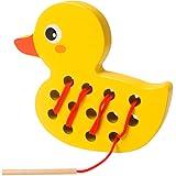 Amazon.com: Skrtuan Wooden Lacing Apple Threading Toys Wood Block ...