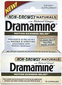 Amazon.com: Dramamine Non-Drowsy Naturals with Natural Ginger, 18 ...