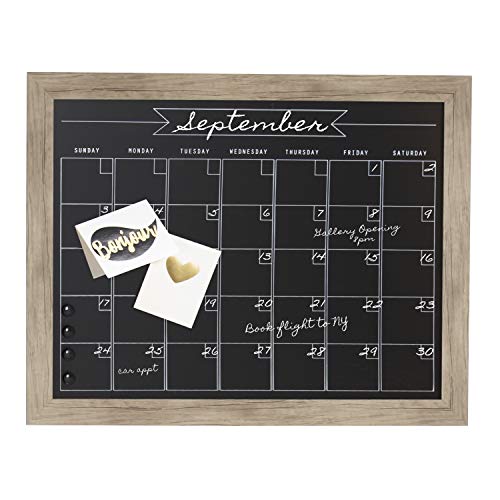 DesignOvation Beatrice Framed Magnetic Chalkboard Monthly Calendar ...