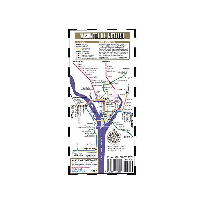 Buy Streetwise Washington DC Metro Map - Laminated Metro Map of ...