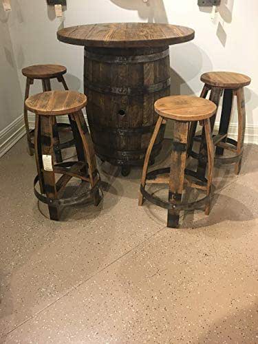 Amazon.com: Bourbon Barrel Pub Table set : Home & Kitchen