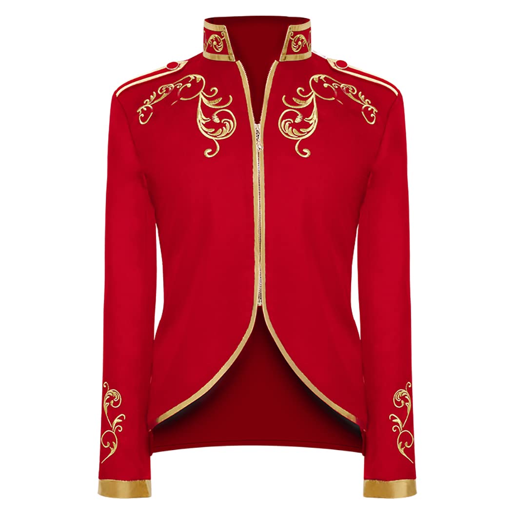 Men Prince Charming Costume Palace Prince Gold Embroidered Jacket Court ...