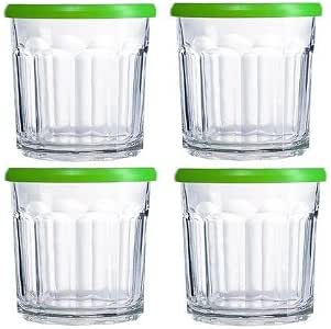 Amazon.com | Luminarc Working Glass 14 Ounce Storage Jar/DOF + Green ...