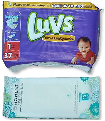 Luvs Diapers Size 1 Overnight Disposable (37ct) (8-14lbs) Bundle with ...