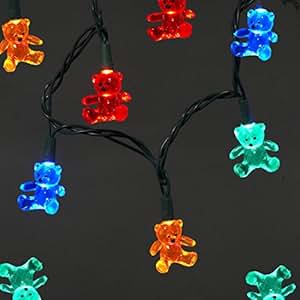 Amazon.com : Kurt Adler Set of 25 Candy Fantasy Gummi Teddy Bear LED ...