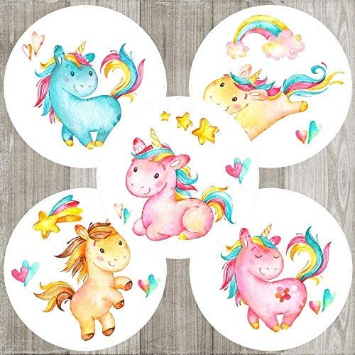 Amazon.com: Unicorn Sticker Labels - Children Girl Birthday Baby Shower ...