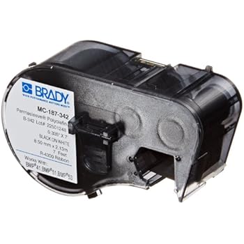 Amazon.com: Brady MC-187-342 Polyolefin B-342 Black on White Label ...
