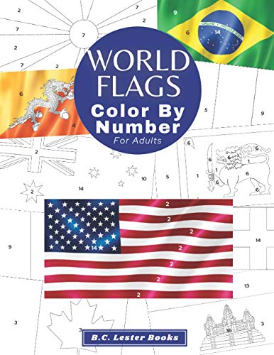 World Flags: Color By Number For Adults: Bring The Country Flags To ...