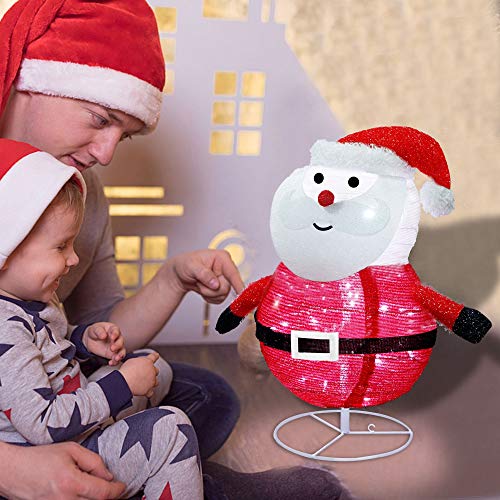 ATDAWN 1.8ft Pre-Lit Light Up Santa Claus, Christmas Collapsible Santa ...