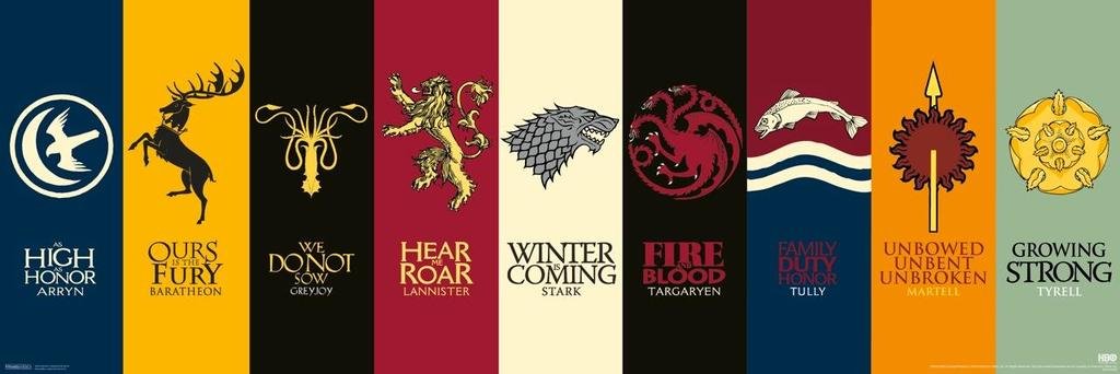 Game of Thrones House Sigils TV Poster 36x12 inch: Amazon.ca: Home ...