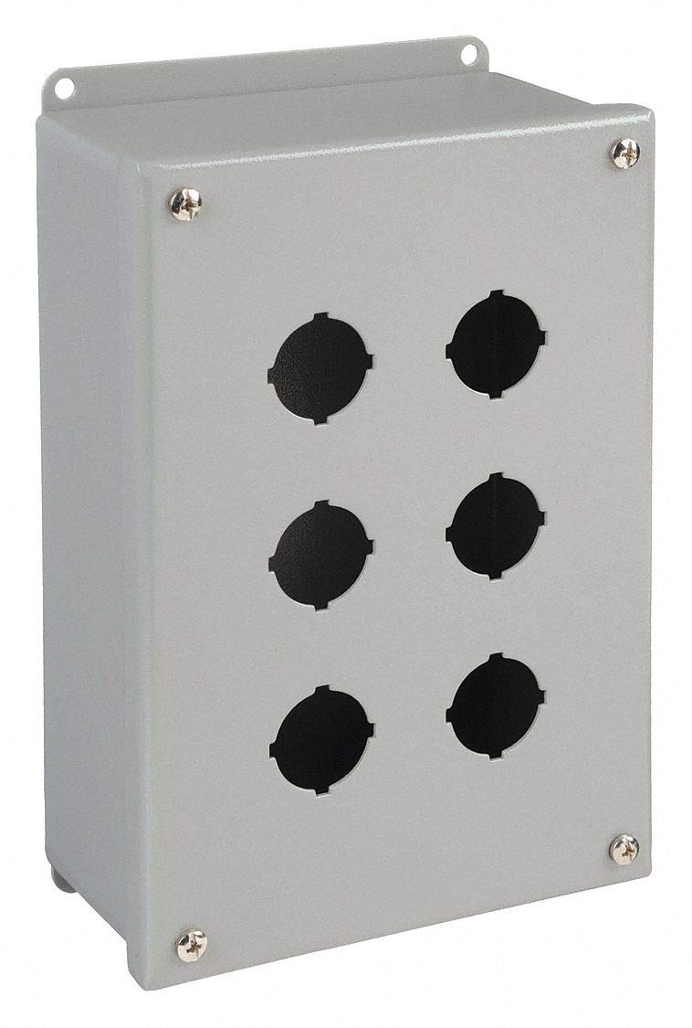 Pushbutton Enclosure, 30mm, 6 Holes, Steel: Electrical Boxes: Amazon ...