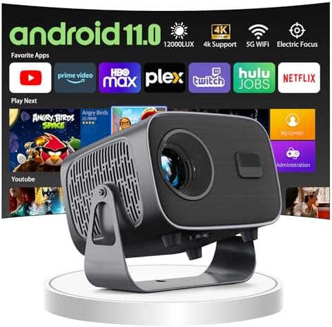 LED projector [ Android 11.0/Electric focus] with 5G WiFi and Auto ...