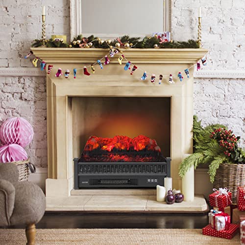 ROVSUN 23”W Electric Fireplace Insert Log Set Heater w/Remote ...